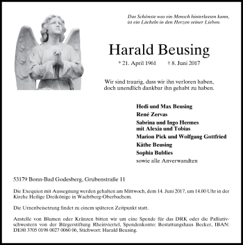 Traueranzeigen von Harald Beusing | GA-Trauer.de