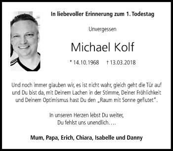 Traueranzeigen von Michael Kolf | ga.trauer.de
